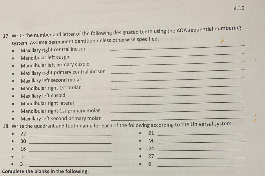 Solved 17. Write the number and letter of the following | Chegg.com