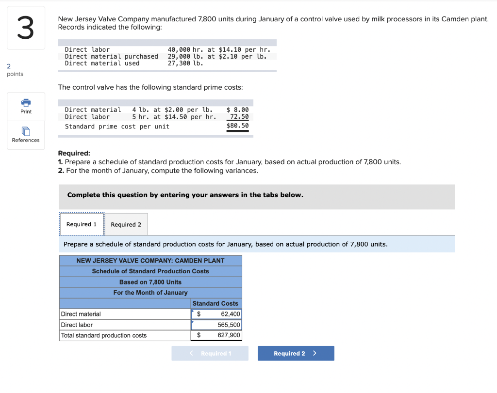 Solved New Jersey Valve Company manufactured 7,800 units | Chegg.com