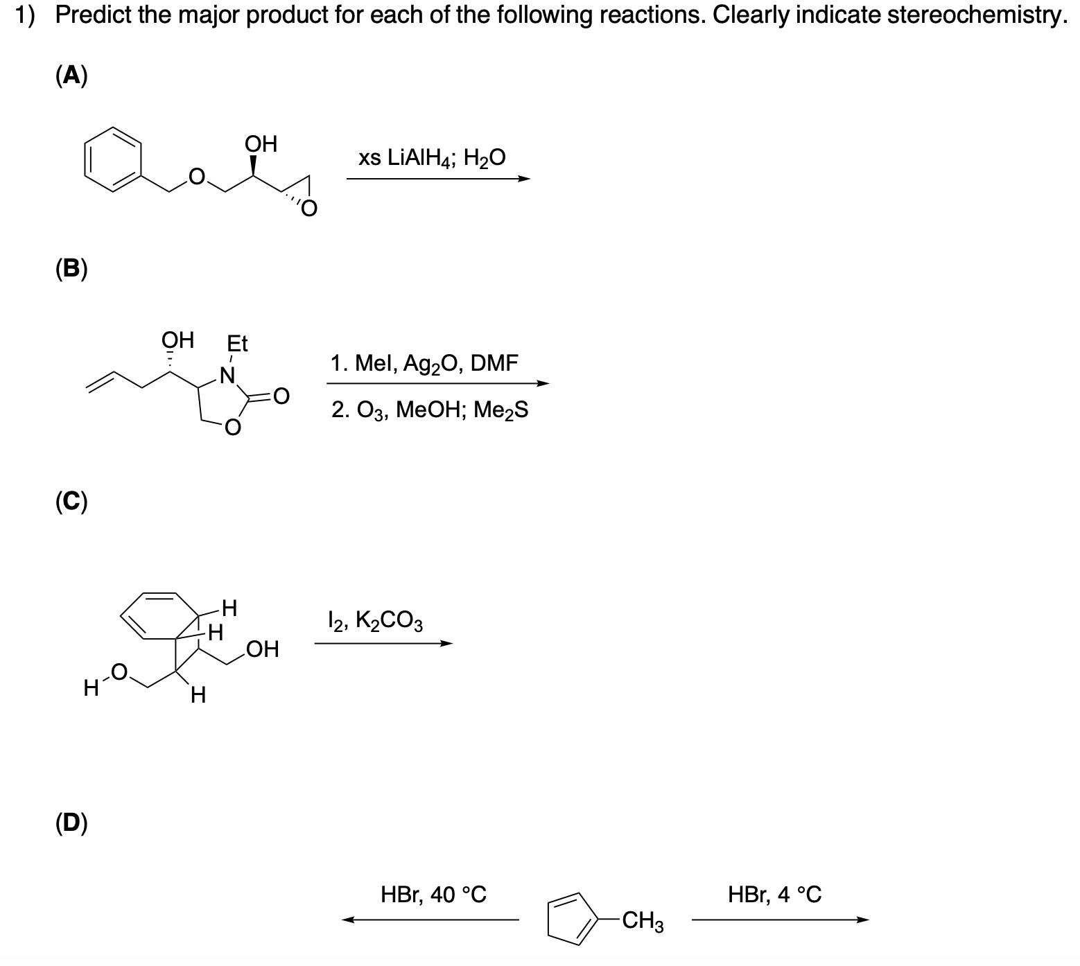 Solved Predict the major product for each of the following | Chegg.com