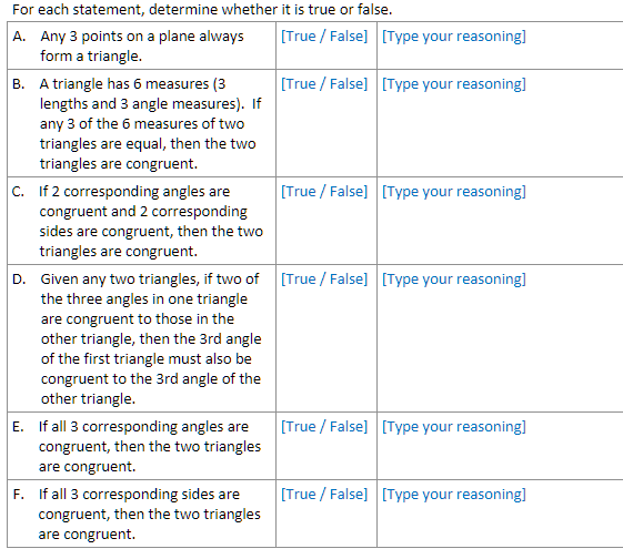 For each statement, determine whether it is true or | Chegg.com