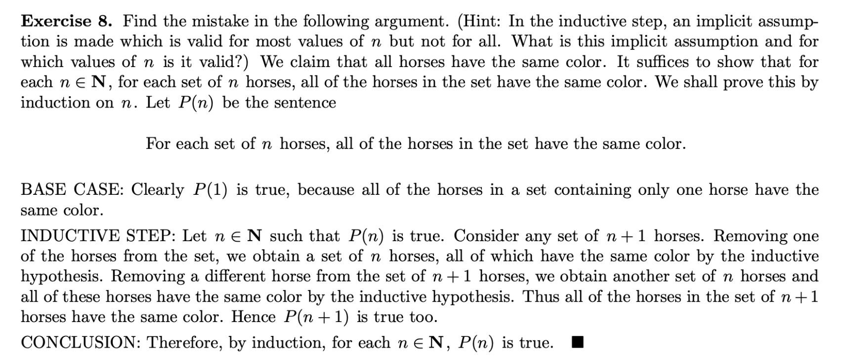 Solved Exercise 8 Find The Mistake In The Following 