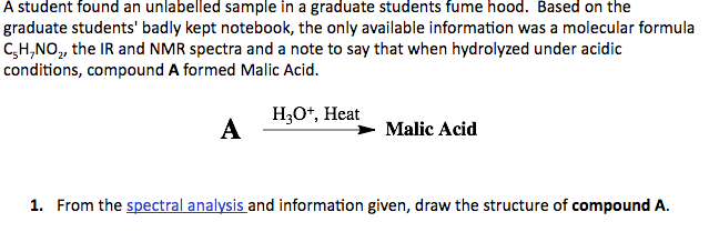 Solved Appendix 1:IR of Unknown compound A: C3H-NO, LOD- | Chegg.com