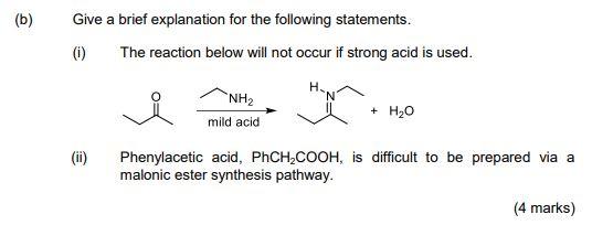 Solved (b) Give a brief explanation for the following | Chegg.com