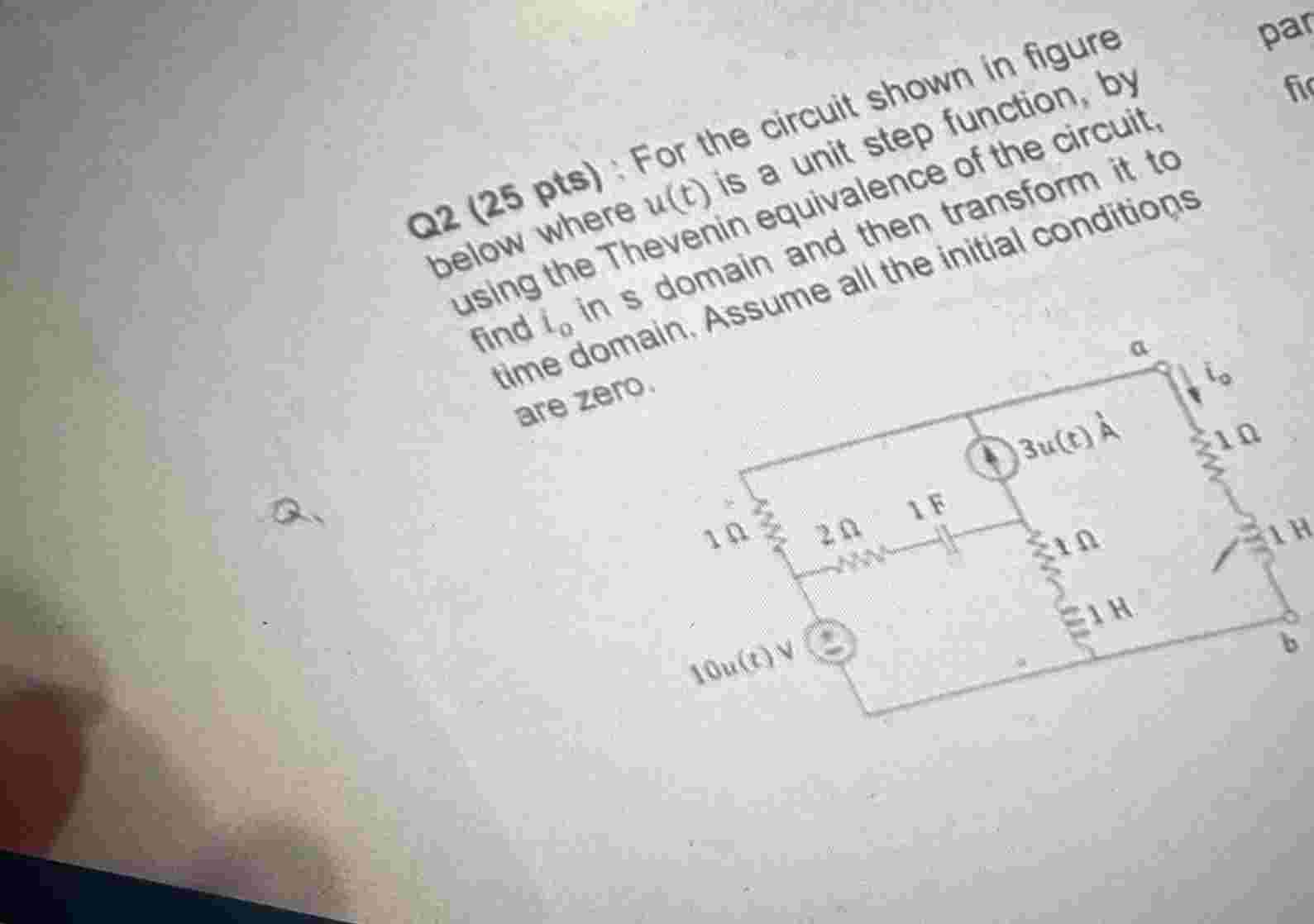 Q2 125 ﻿pts ) ﻿: For the circuit shown in figurebelow | Chegg.com