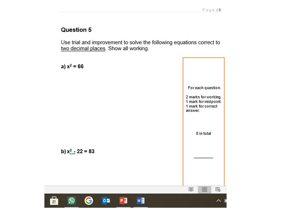 Solved Page 16 Question 5 Use trial and improvement to solve | Chegg.com