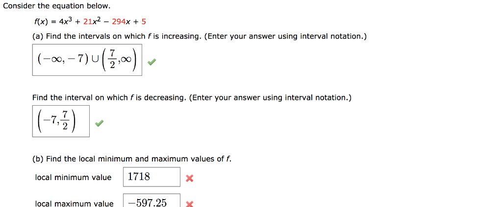 Solved Consider the equation below rx) = 4x3 + 21x2-294x + 5 | Chegg.com
