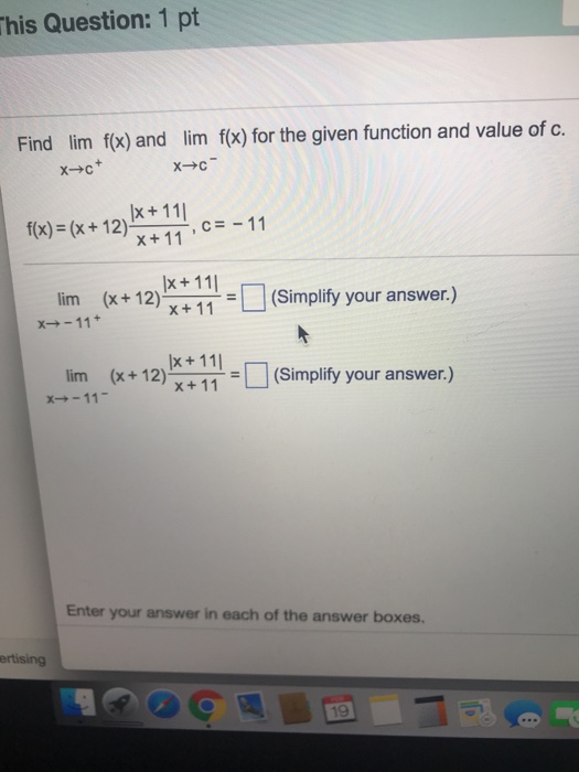 Solved his Question: 1 pt Find lim f(x) and lim fx) for the | Chegg.com
