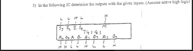 Solved 3) In the following IC determine the outputs with the | Chegg.com