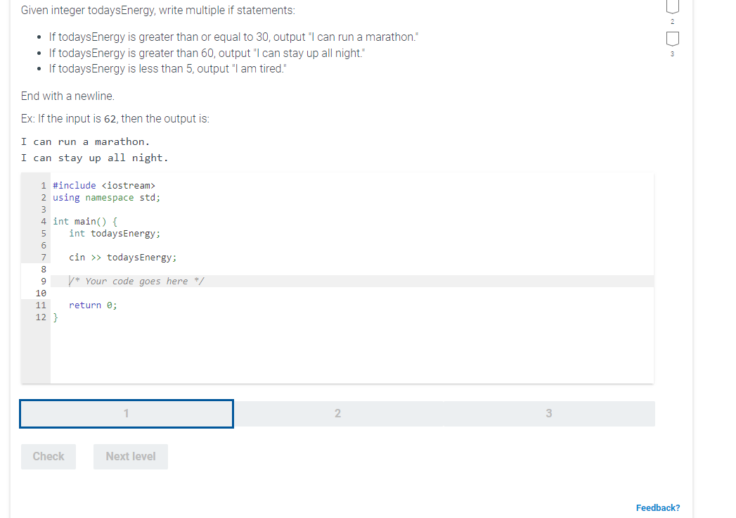 Solved Given Integer Todaysenergy Write Multiple If 5187