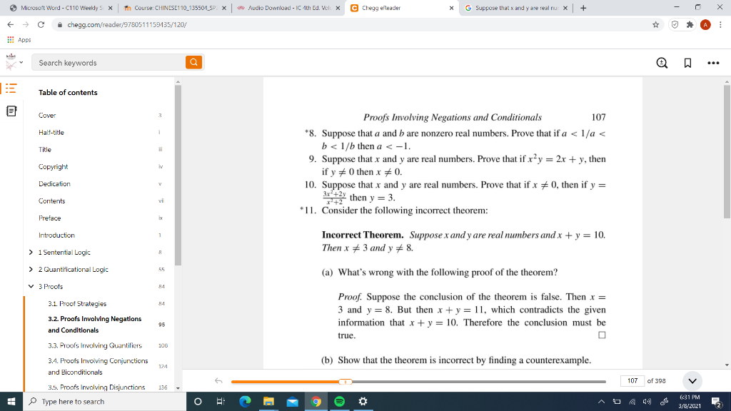 Solved x C Chegg eReader X G Suppose that x and y are real | Chegg.com