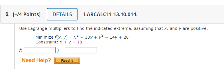 Solved Use Lagrange multipliers to find the indicated | Chegg.com