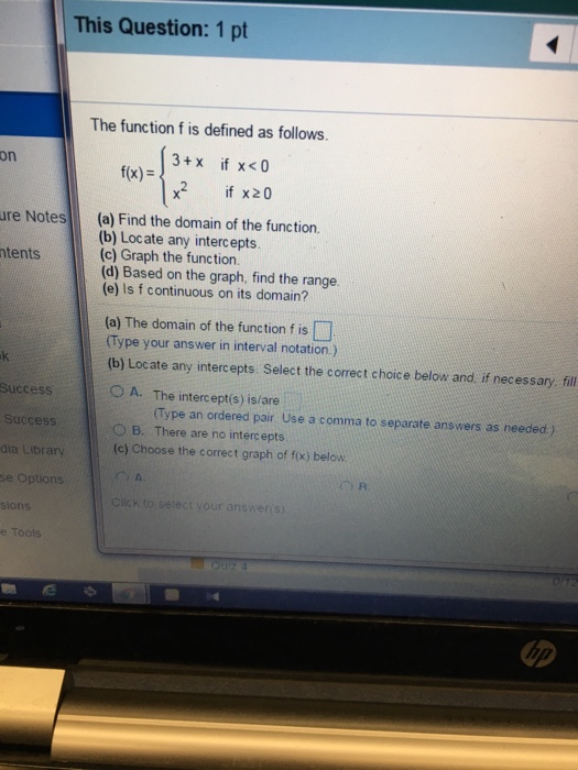 Solved The function f is defined as follows. X 4 if 2 sx 1 | Chegg.com