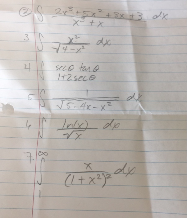 Solved Integral 2x^3 + 5x^2 + 3x + 3/x^3 + x dx integral | Chegg.com