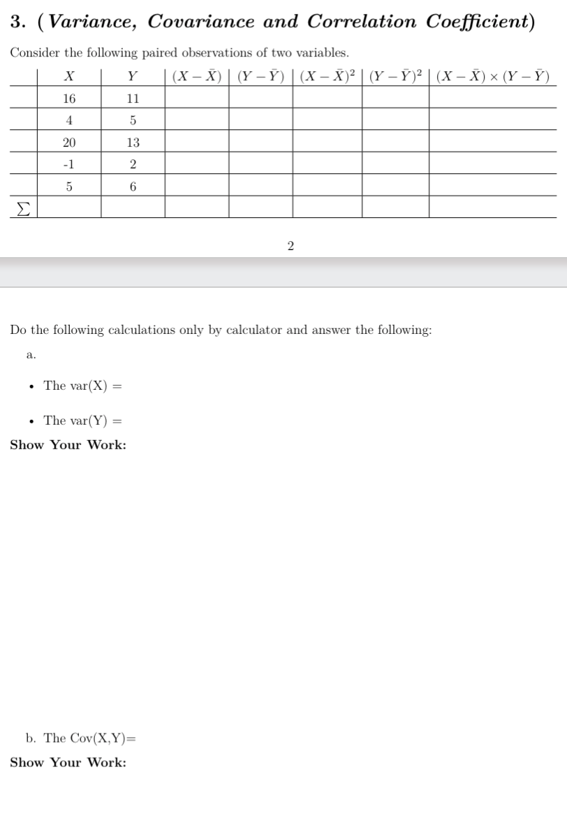Solved Do the following calculations only by calculator and | Chegg.com