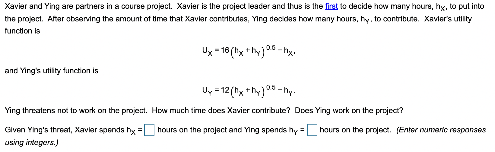 Solved Xavier and Ying are partners in a course project. | Chegg.com