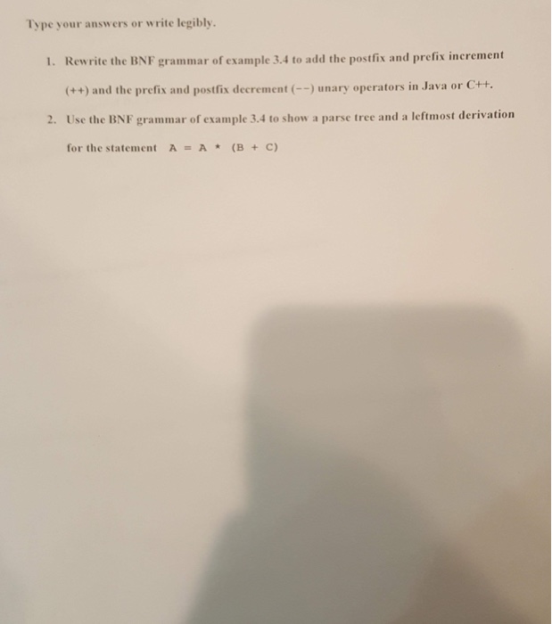 Solved Type your answers or write legibly. 1. Rewrite the | Chegg.com
