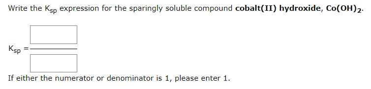 Solved Write the Ksp expression for the sparingly soluble | Chegg.com
