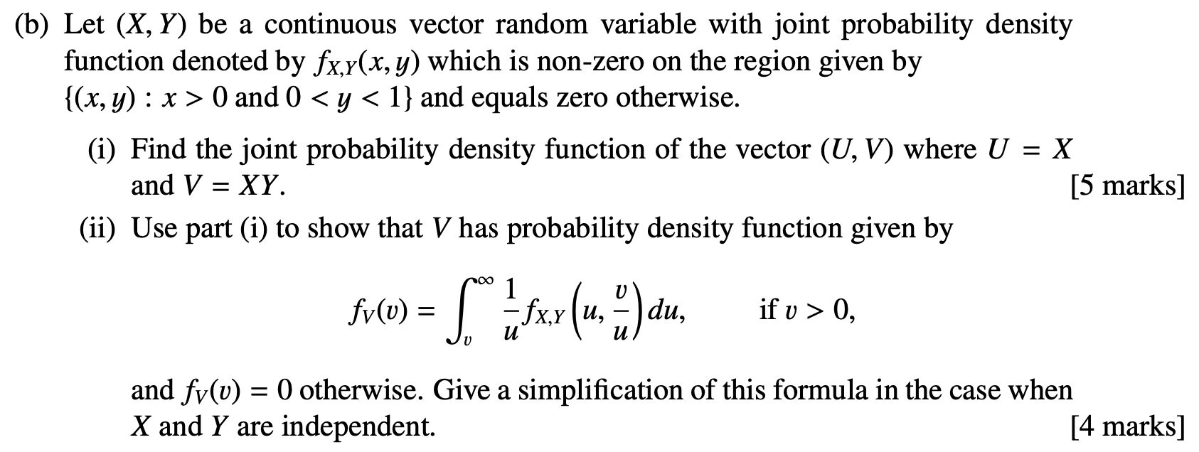 Solved B Let X Y Be A Continuous Vector Random Variable 