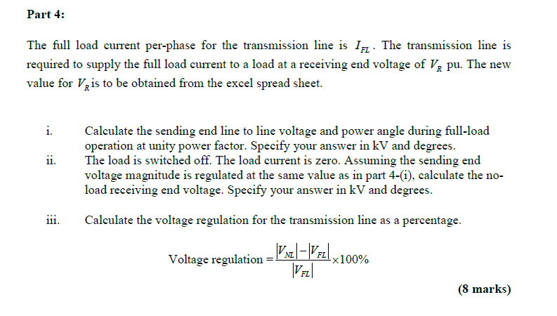 Solved Part 4: The full load current per-phase for the | Chegg.com