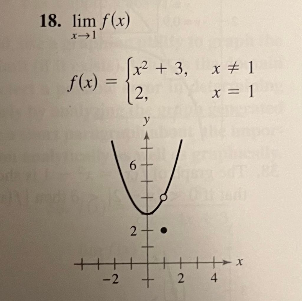 Solved 18. limx→1f(x) f(x)={x2+3,2,x =1x=1 | Chegg.com
