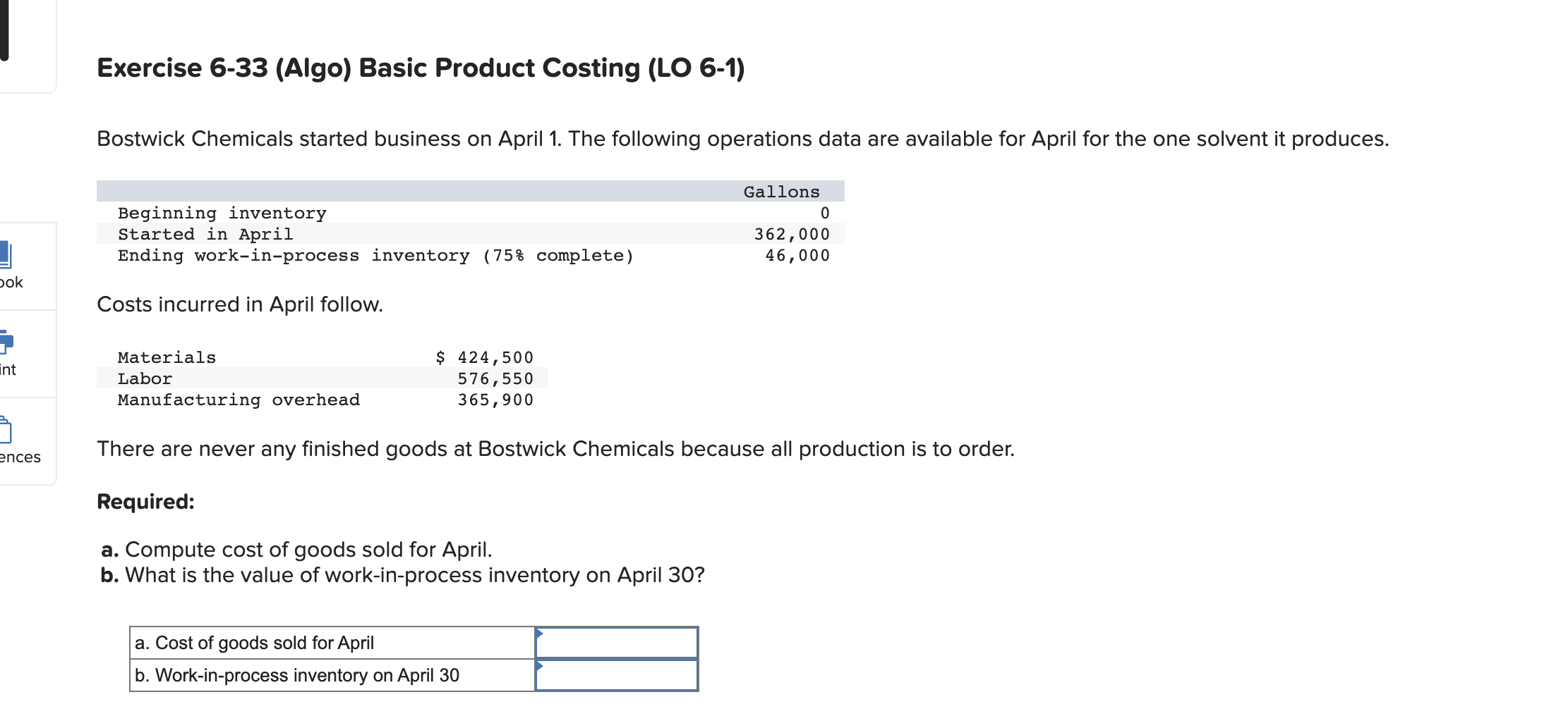 Solved Exercise 6-33 (Algo) Basic Product Costing (LO 6-1) | Chegg.com Solved Exercise 6-33 (Algo) Basic Product Costing (LO 6-1) | Chegg.com