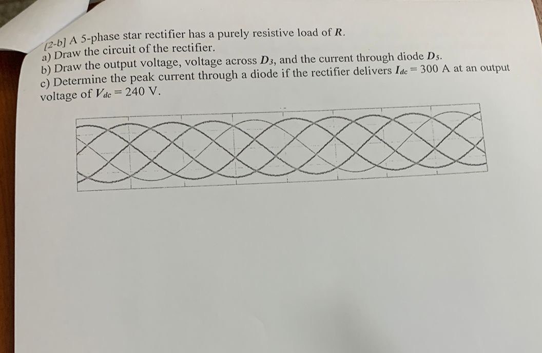 [2-b] ﻿A 5-phase star rectifier has a purely | Chegg.com