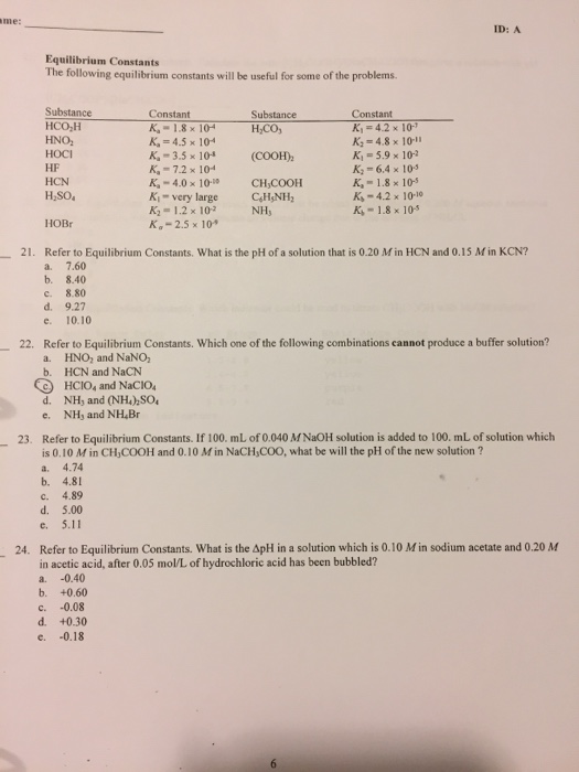 Solved The following equilibrium constants will be useful | Chegg.com