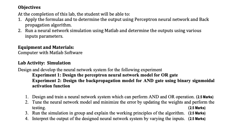 Objectives At the completion of this lab, the student | Chegg.com