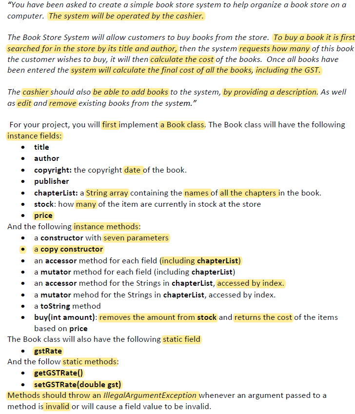 Solved "You have been asked to create a simple book store | Chegg.com