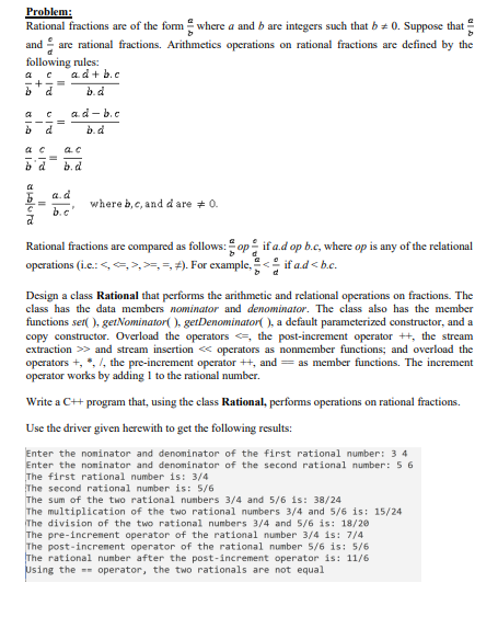 Solved Problem: Rational fractions are of the form where a | Chegg.com