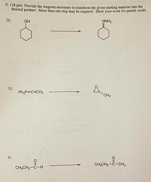 Solved pts) Provide the reagents necessary to transform the | Chegg.com