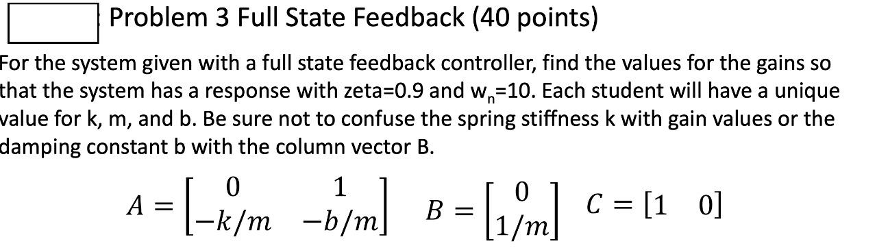 Solved Problem 5 Controllability and Observability (15 | Chegg.com