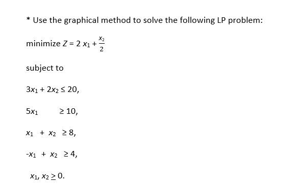 Solved * Use the graphical method to solve the following LP | Chegg.com