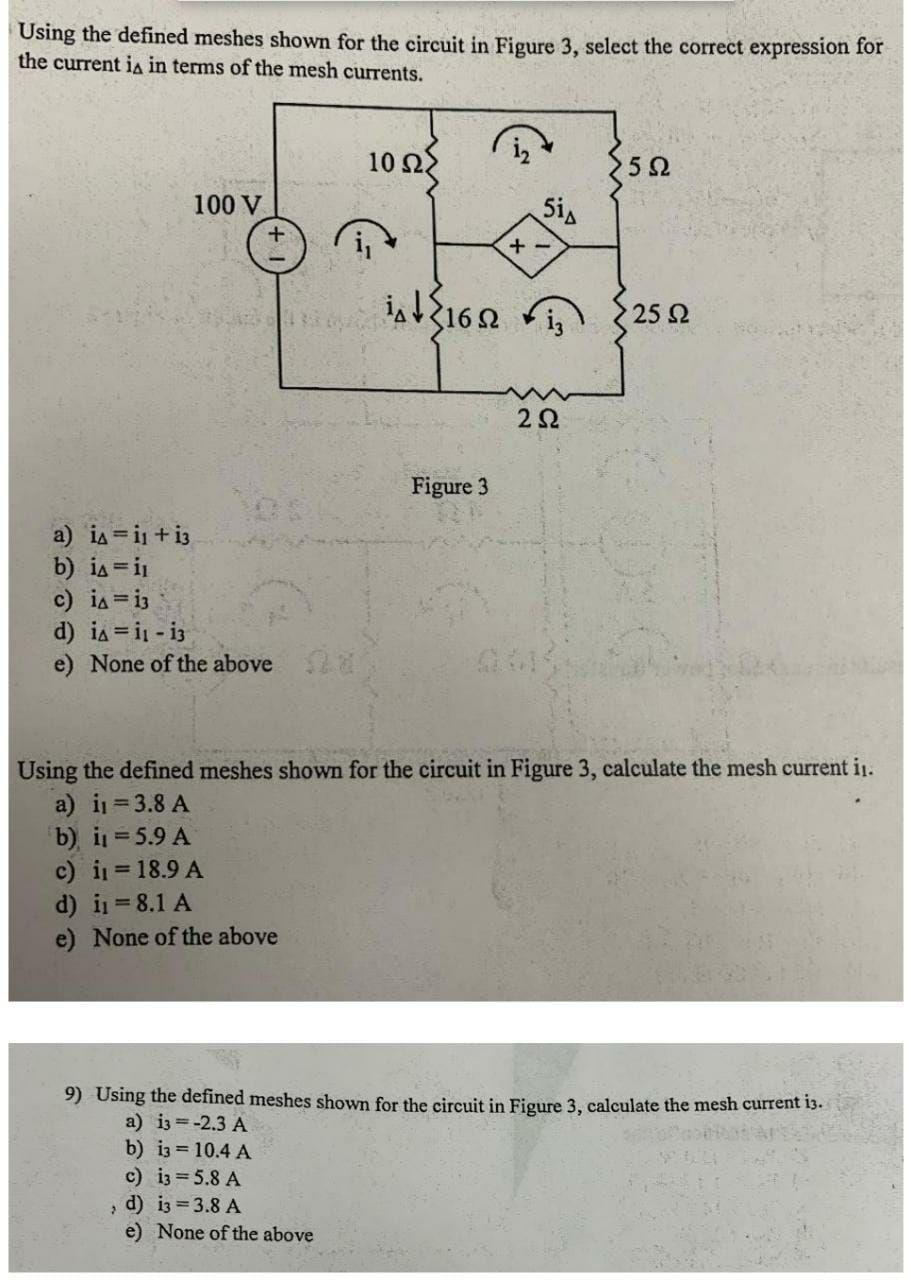 Solved Using the defined meshes shown for the circuit in | Chegg.com