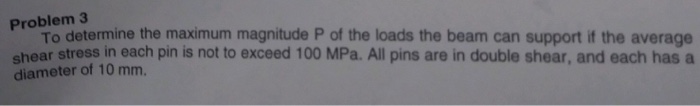 Solved Problem 3 To determine the maximum magnitude P of the | Chegg.com