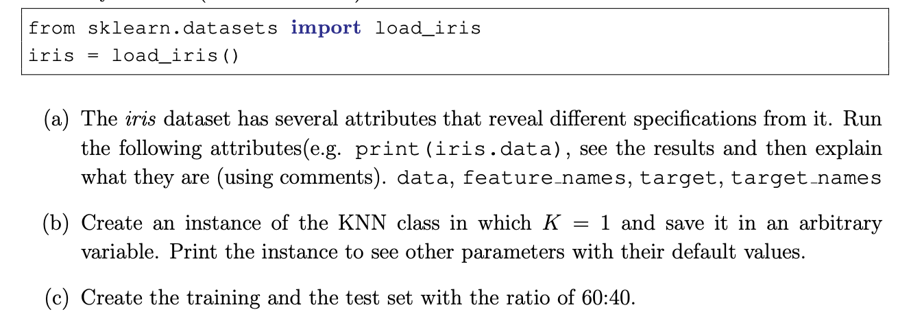 Solved Question 2: K-Nearest Neighbors (KNN) In this | Chegg.com