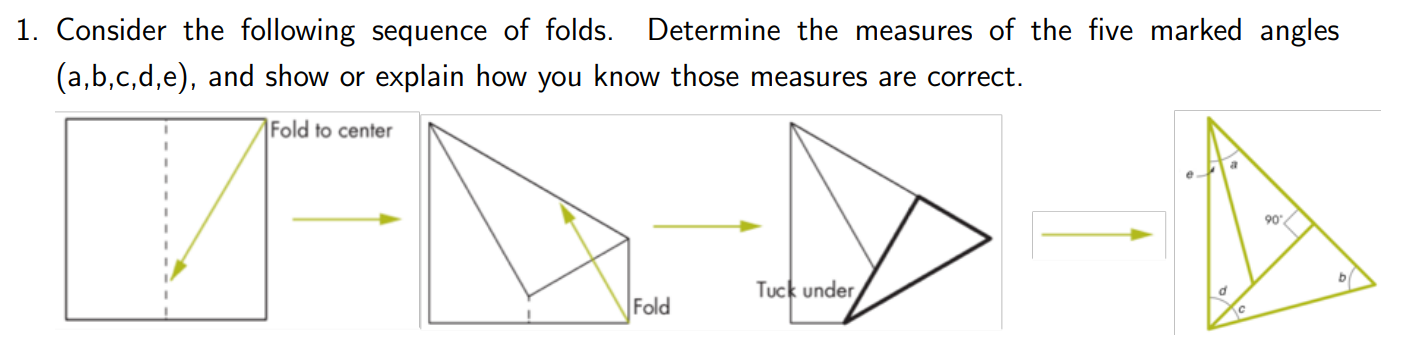 Solved 1. Consider the following sequence of folds. | Chegg.com