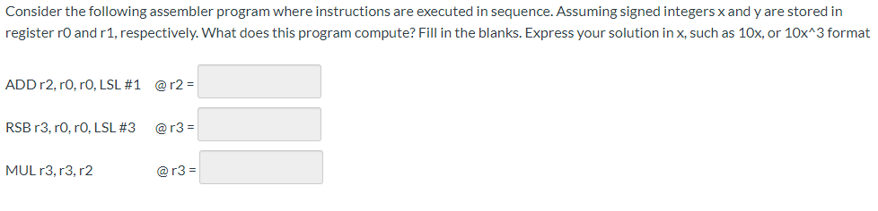 Solved Consider The Following Assembler Program Where