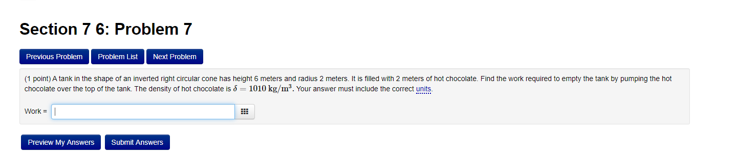 Solved Section 7 6: Problem 7 Previous Problem Problem List | Chegg.com