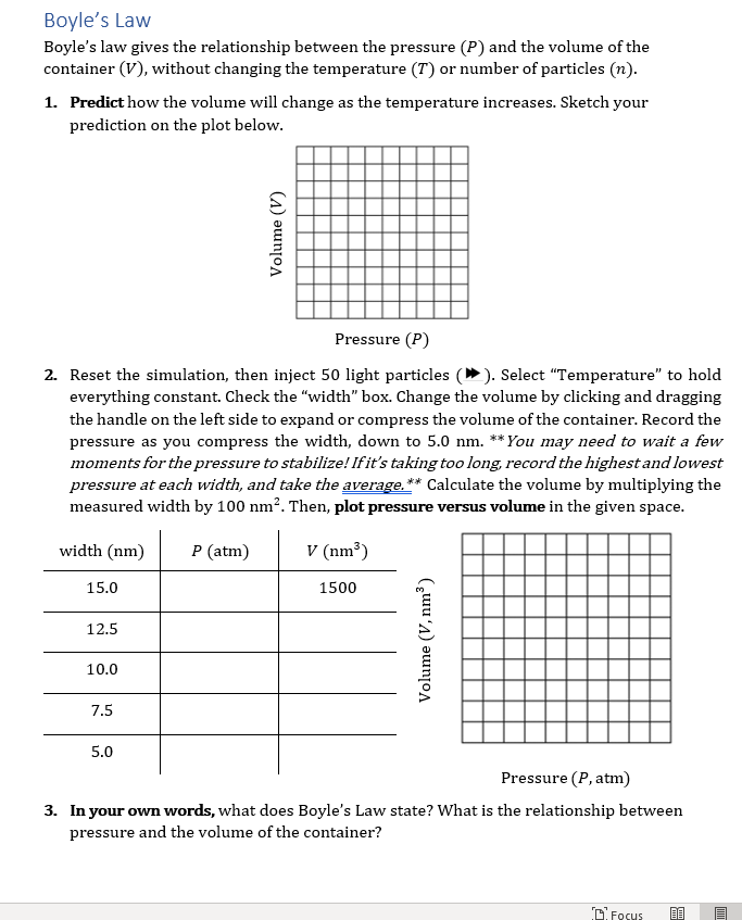 Solved Boyle's Law Boyle's law gives the relationship | Chegg.com