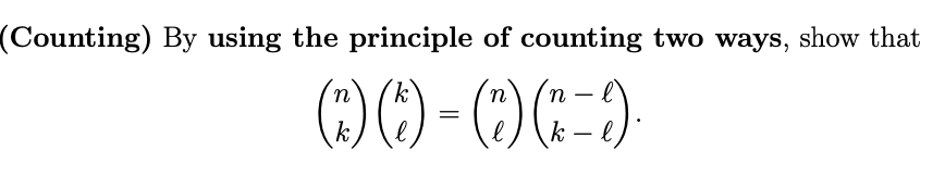 Solved (Counting) By using the principle of counting two | Chegg.com