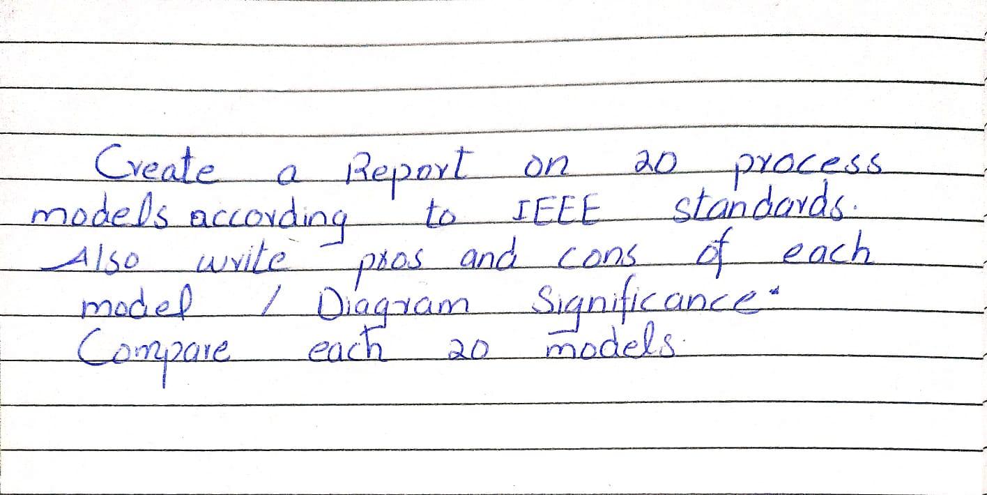 Solved 20 IEEE Create a Report on process models according | Chegg.com