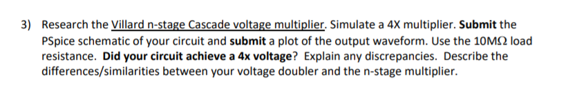 Research the Villard n-stage Cascade voltage | Chegg.com