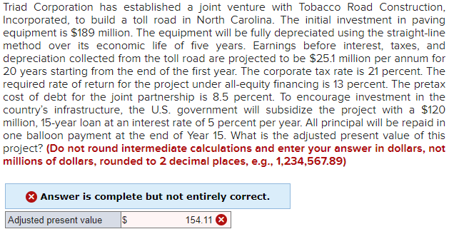 Solved Triad Corporation has established a joint venture | Chegg.com
