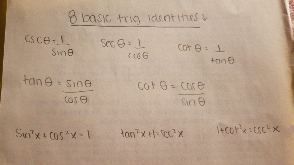 Solved I need help verifying these five identities using | Chegg.com