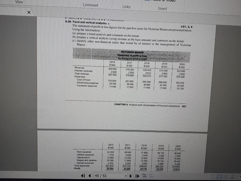 Solved View Comment Links Insert х UNOT MODAL | Chegg.com