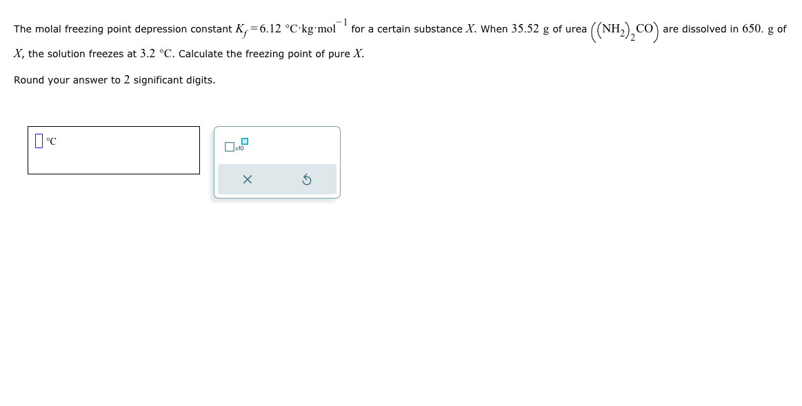 Solved The molal freezing point depression constant | Chegg.com