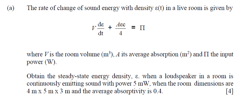 Solved (a) The rate of change of sound energy with density | Chegg.com