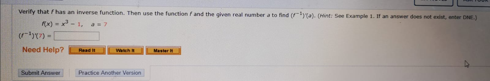 Solved Verify that f has an inverse function. Then use the | Chegg.com
