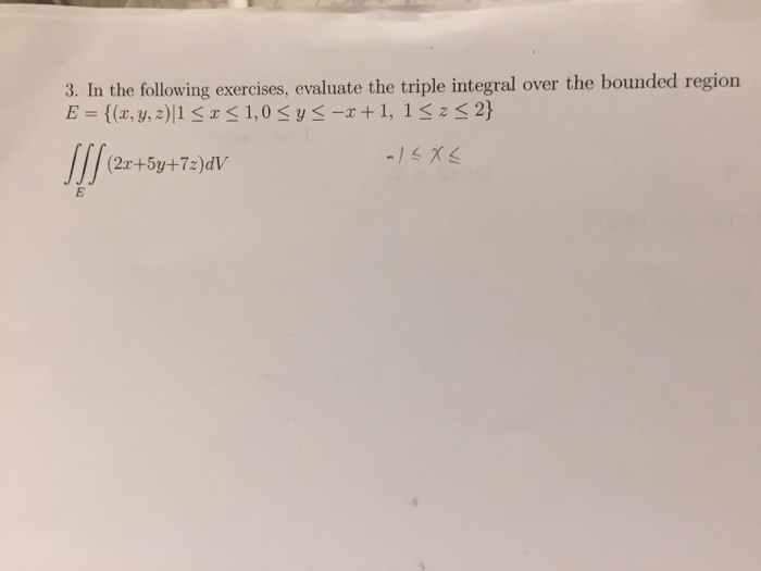 Solved 3. In the following exercises, evaluate the triple | Chegg.com